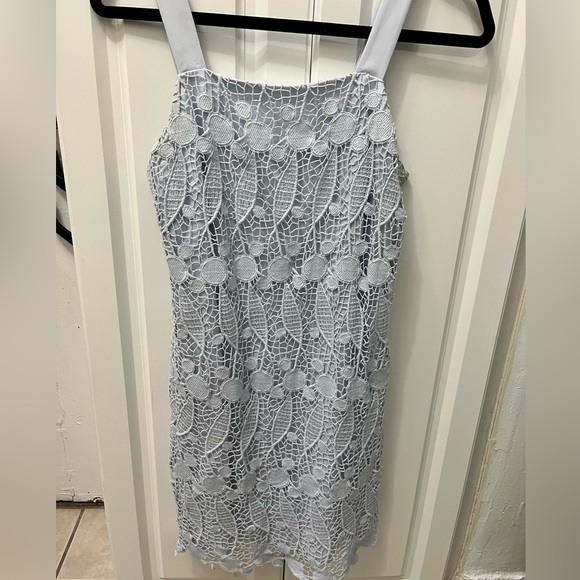 Club Monaco | Dresses | Club Monaco Light Blue Lace Mini Dress | Poshmark